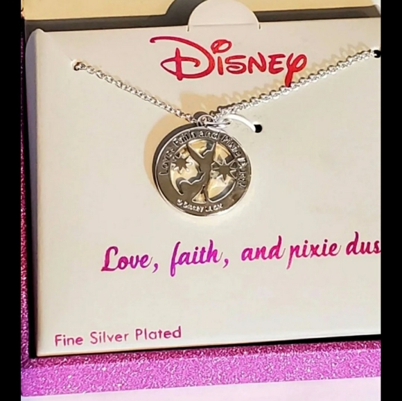 Disney | Jewelry | Disney Tinkerbell Silver Plated Necklace | Poshmark